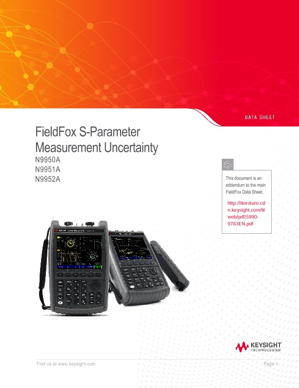 FieldFox S-parameter Measurement Uncertainty PDF Asset Page | Keysight